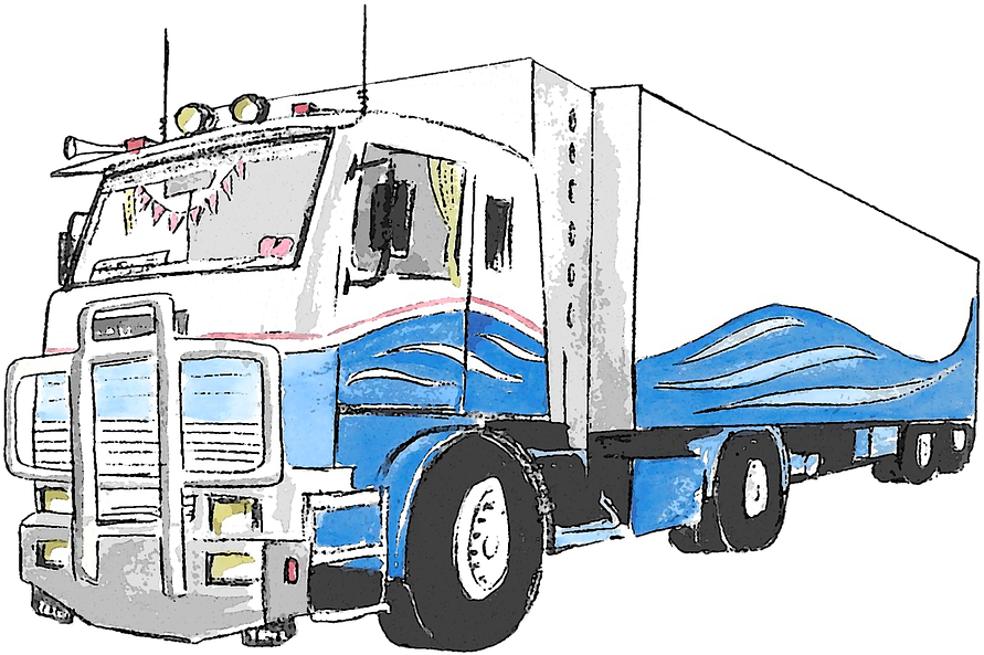 Watercolour, Truck, Blue, Traffic, Vehicle, Watercolor - Truck ...