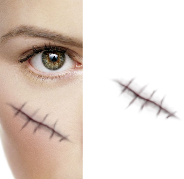 616 X 600 12 - Stitches On Face Png Clipart - Large Size Png Image - PikPng