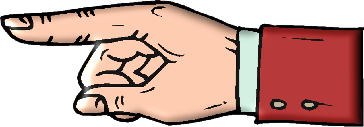 Hand Point Finger - Point Cartoon Clipart - Large Size Png Image - PikPng