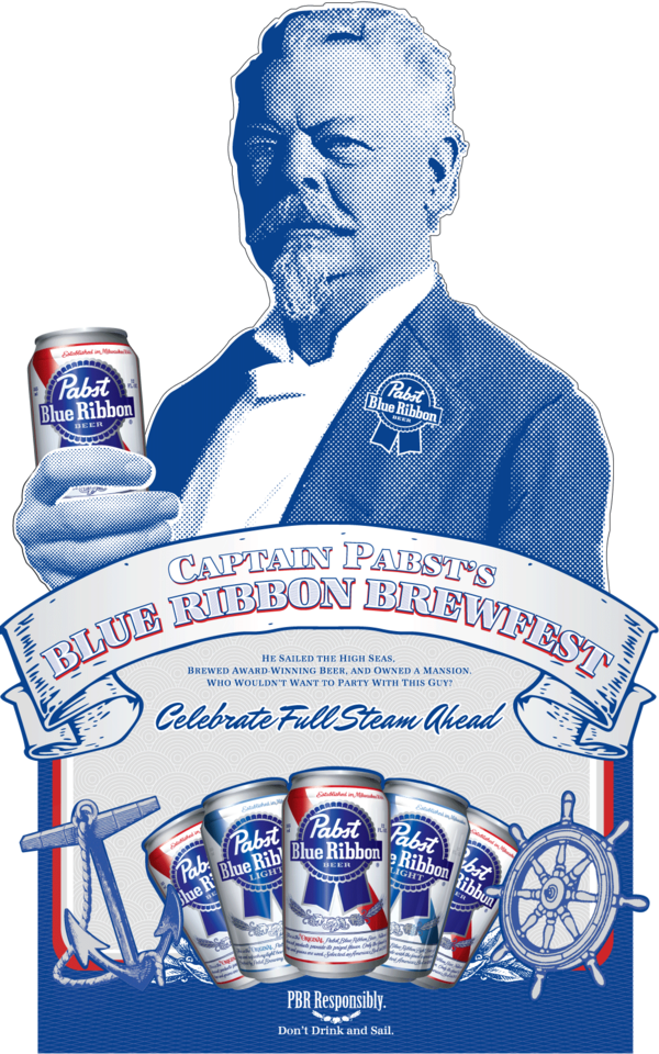 Captain Pabsts Blue Ribbon Brewfest Png Logo - Frederick Pabst Clipart ...