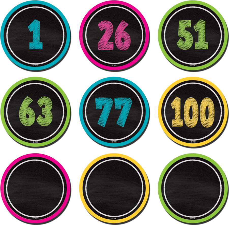 Chalkboard Brights Numbers Clipart - Large Size Png Image - PikPng