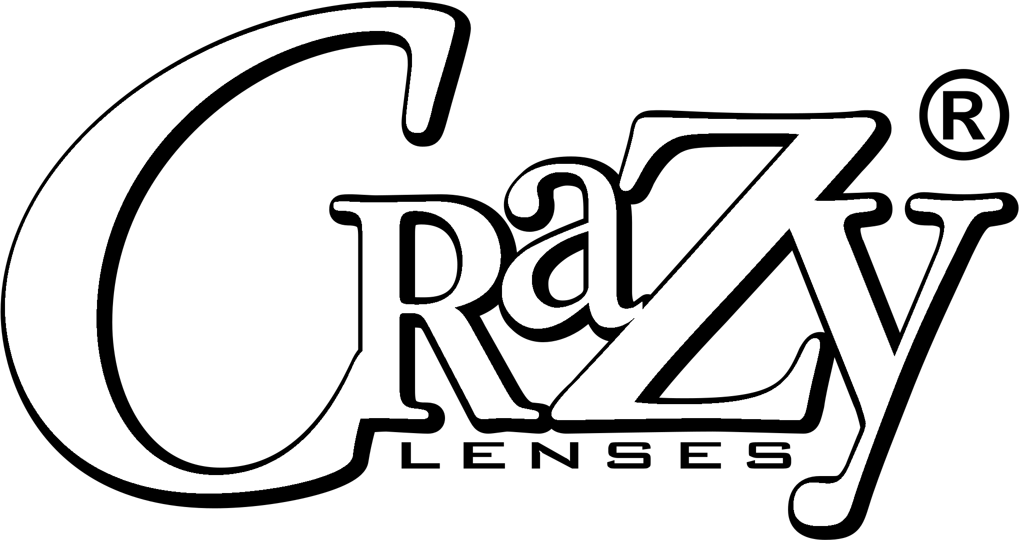 Crazy Lenses Logo Black And White - Crazy Logo Png Clipart - Large Size ...