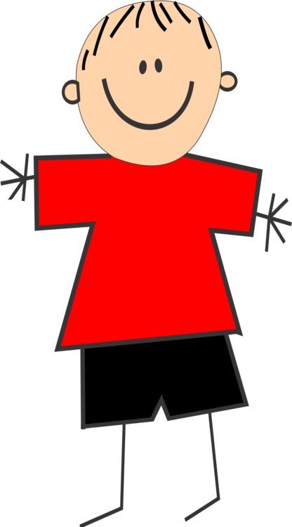 416 X 750 3 - Cartoon With Red Shirt Clipart - Large Size Png Image ...