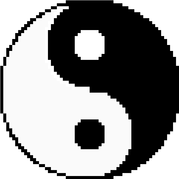 Complete - Pixel Art Yin And Yang Clipart - Large Size Png Image - PikPng