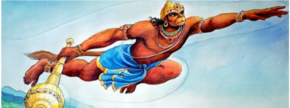 Hanuman Flying Over Ocean Clipart - Large Size Png Image - PikPng