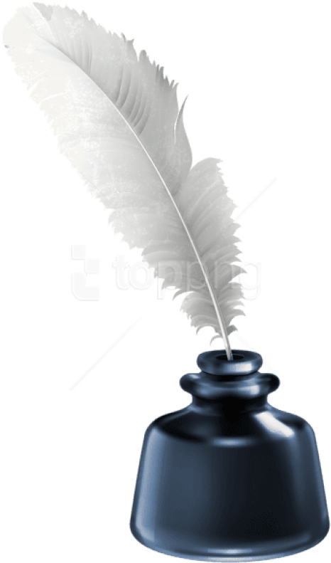 Free Png Download Quill And Blue Ink Pot Transparent - Quill And Ink ...