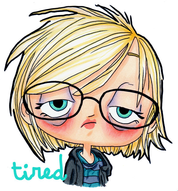 Cute Tired Girl Cartoon Clipart - Large Size Png Image - PikPng