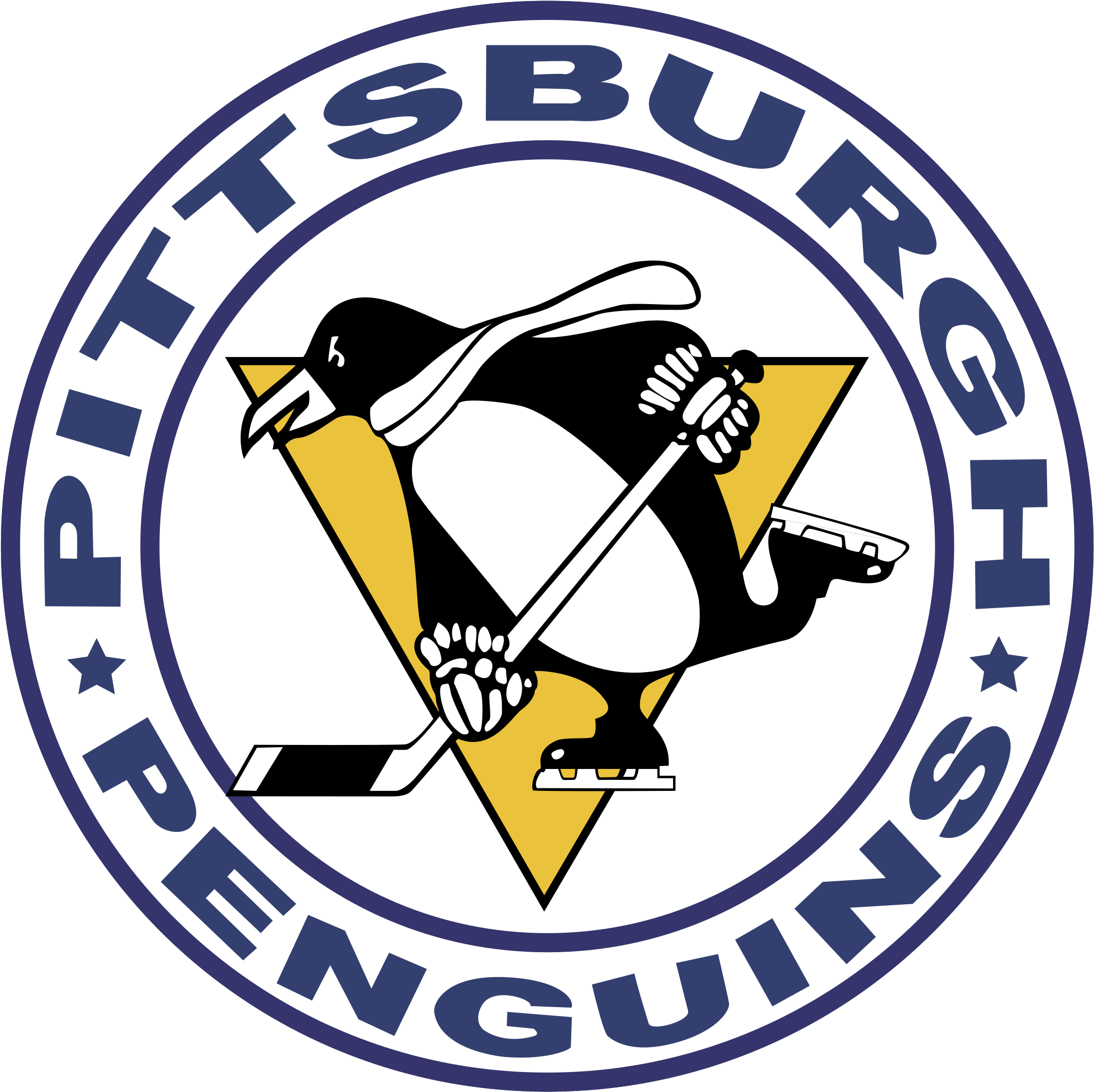 Pittsburgh Penguins Logo Png Transparent - Black And White Pittsburgh ...