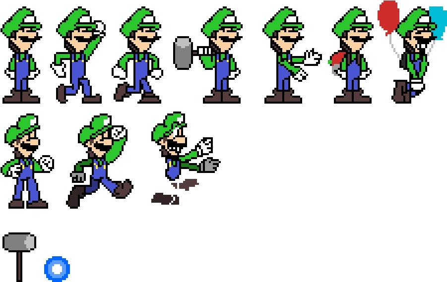 Luigi Spritesheet - Luigi Mansion Sprite Sheet Clipart, transparent png ...