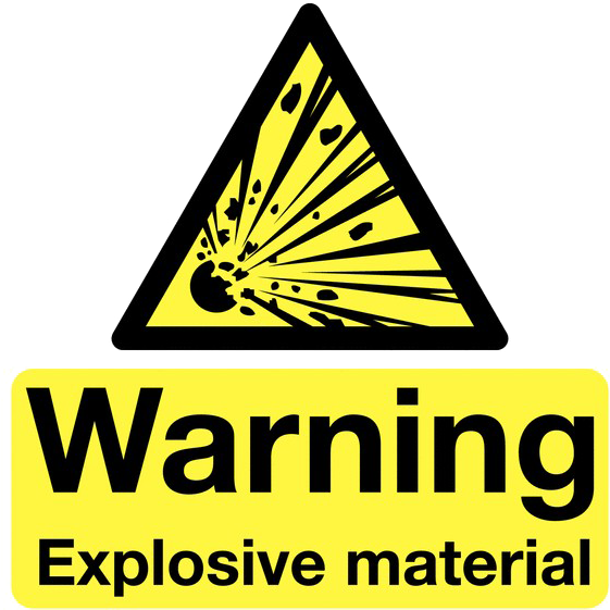 Explosive Sign Transparent Background - Explosive Warning Label Clipart ...