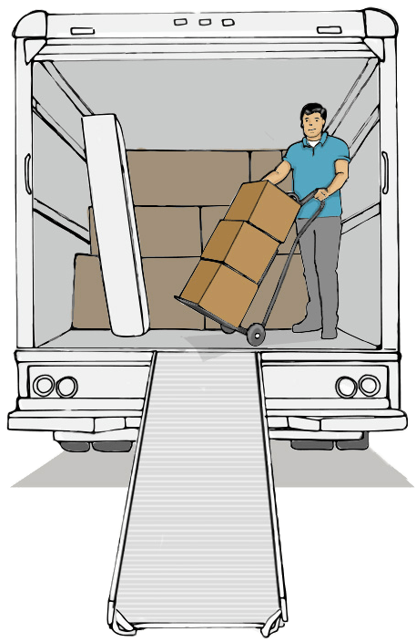 Moving Truck With Mover Inside - Cartoon Clipart - Large Size Png Image ...