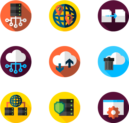 Web Hosting - Database Icon Circle Clipart - Large Size Png Image - PikPng