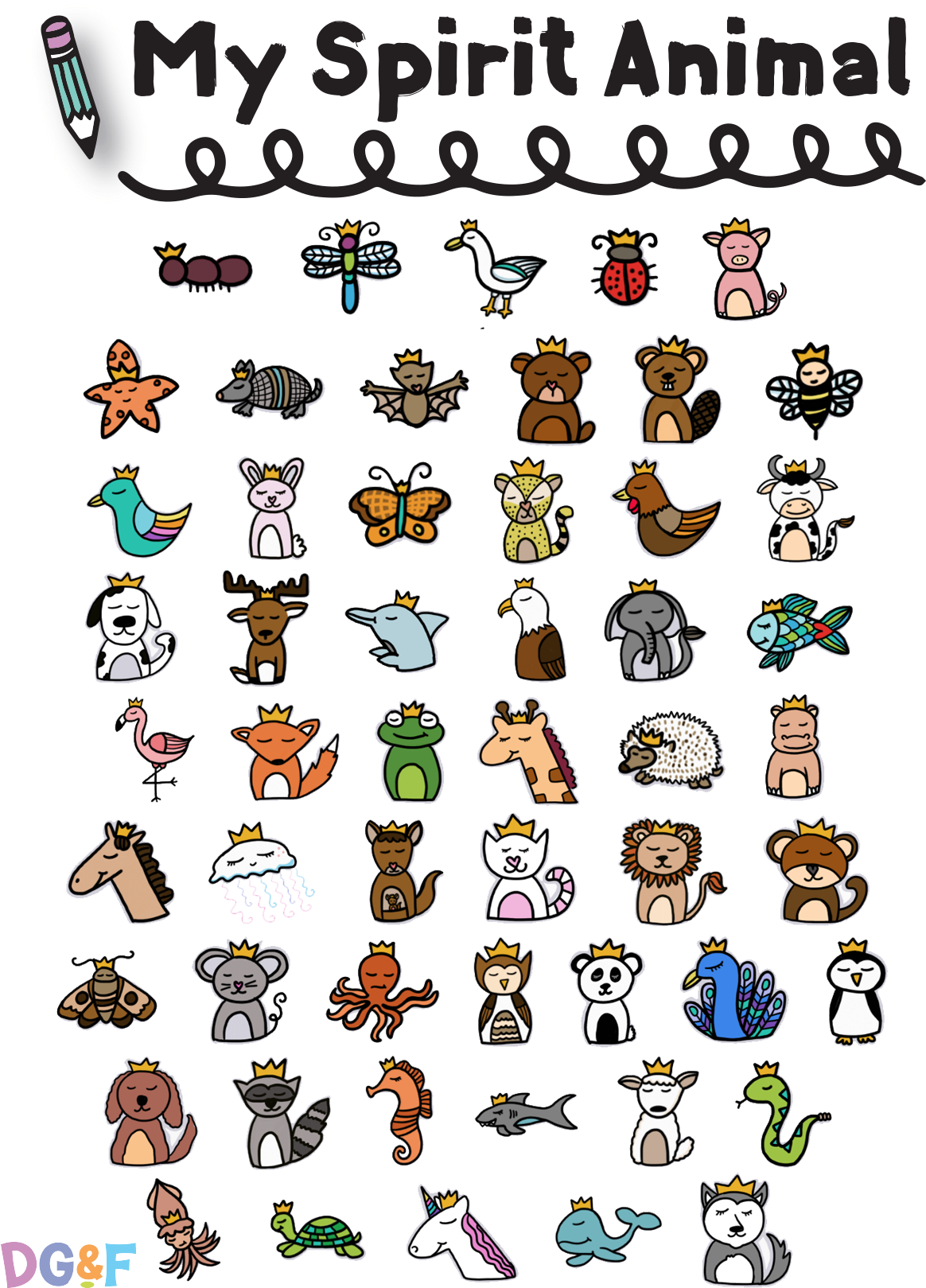 My Spirit Animals Inspiration Cards These Daily Inspiration - Cartoon ...