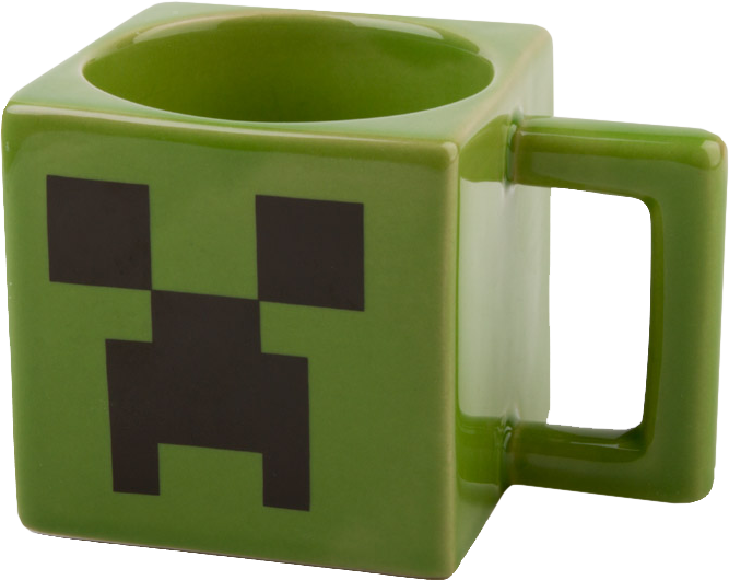 Creeper Face Square Coffee Mug - Minecraft Cup Clipart - Large Size Png ...