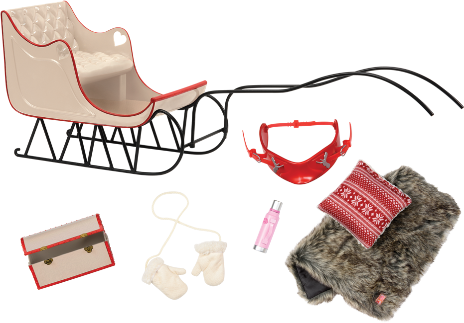 Sled With Accessories - Our Generation Sleigh Set Clipart - Large Size ...