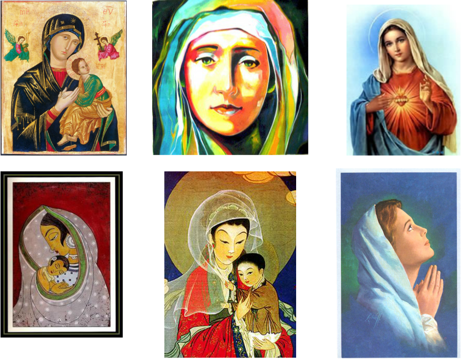 Various Contemporary And Traditional Images Of Mary - Mary In Different ...