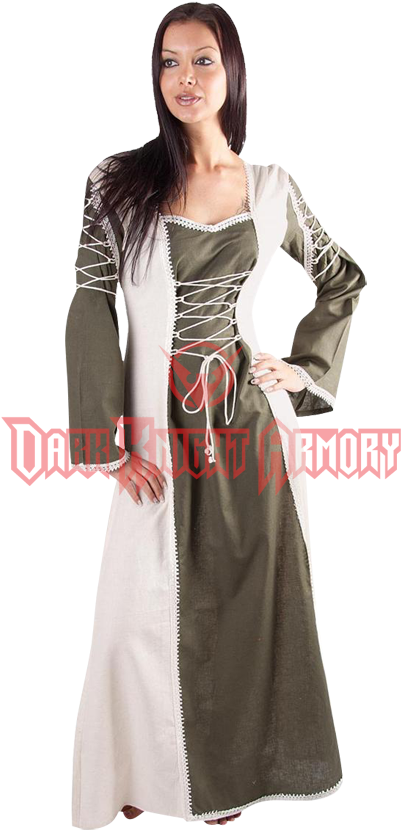 Ladies Layered Medieval Dress - Transparent Medieval Woman Png Clipart ...