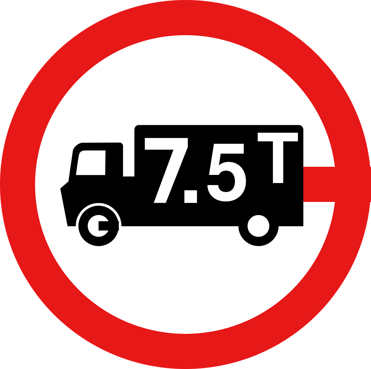 Traffic Signs Lorry - 7.5 Tonne Lorry Sign Clipart - Large Size Png ...