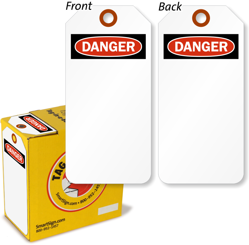 2-sided Osha Danger Safety Tag On A Roll - Packaging And Labeling ...