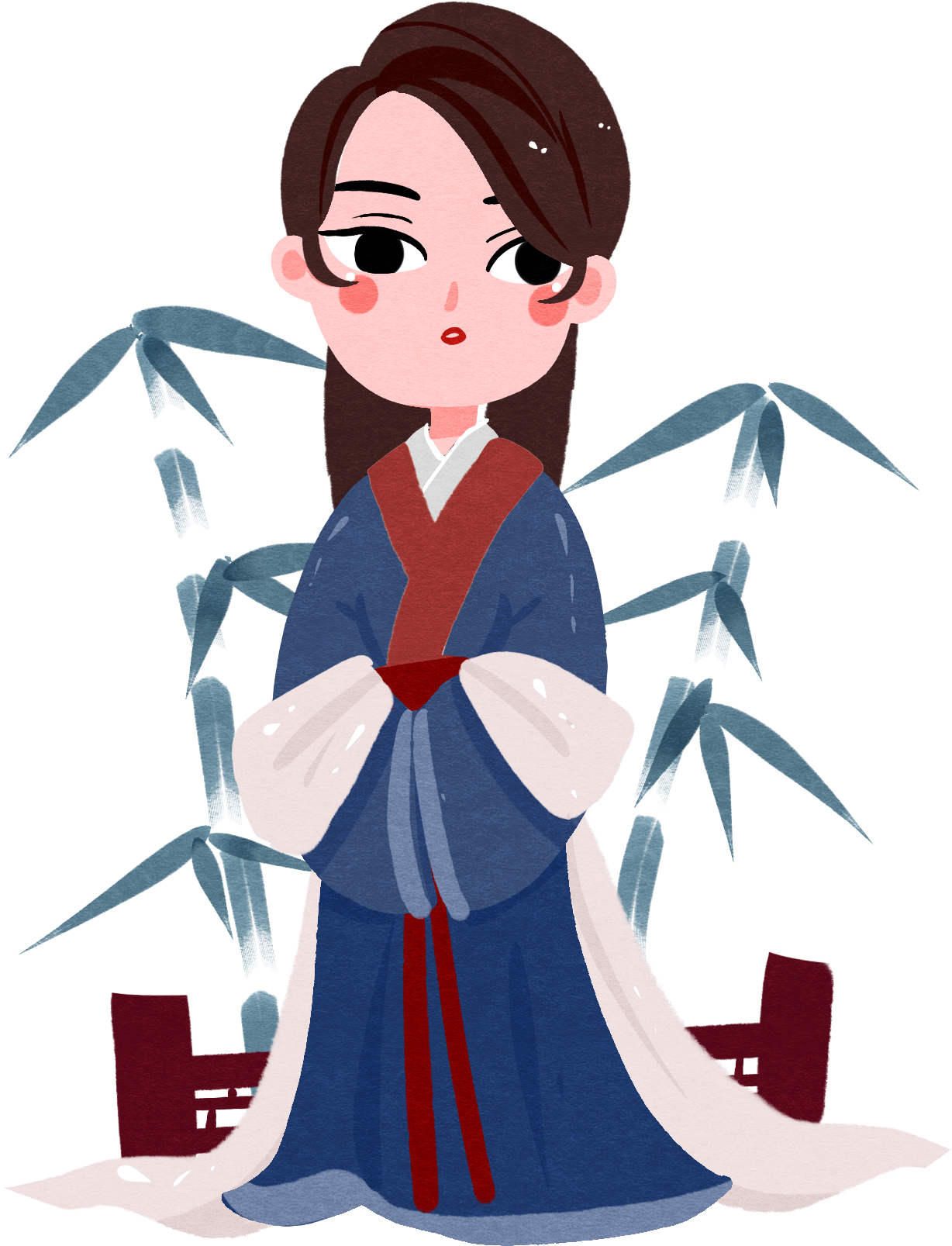 Hanfu Character Girl Illustration Png And Psd - Anime Girl With ...