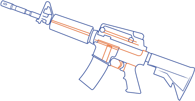 Drawn Rifle M16 - Assault Rifle Clipart - Large Size Png Image - PikPng
