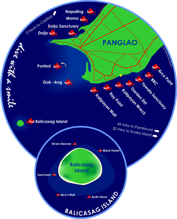 Bohol Dive Site Map Clipart - Large Size Png Image - PikPng