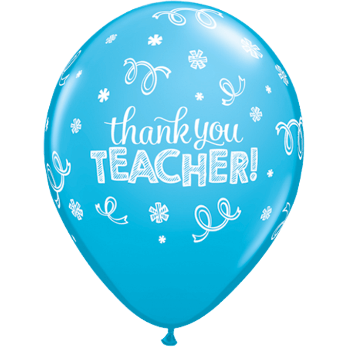 Thank You Teacher Latex Balloon - Light Blue Birthday Balloons Clipart ...