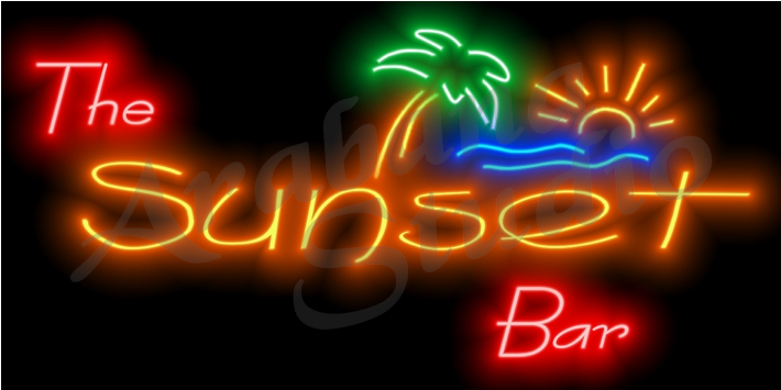 Download The Sunset Bar Sign Print - Neon Sign Clipart Png Download ...