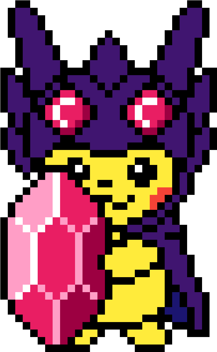 Download Pikachu Wearing Mega Sableye Hoodie - Perler Bead Patterns Of ...