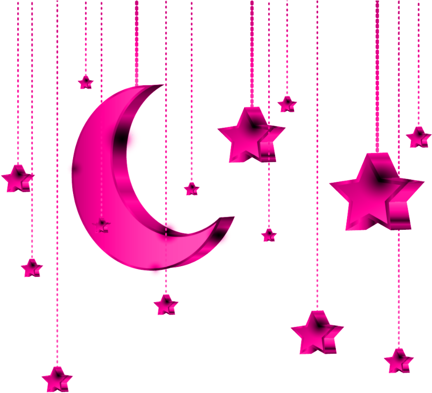 #mq #pink #star #stars #moon #hanging Clipart - Large Size Png Image ...