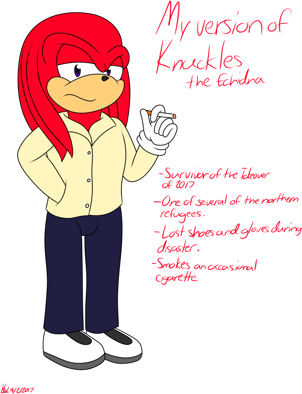 My Version Of Knuckles - Cartoon Clipart - Large Size Png Image - PikPng