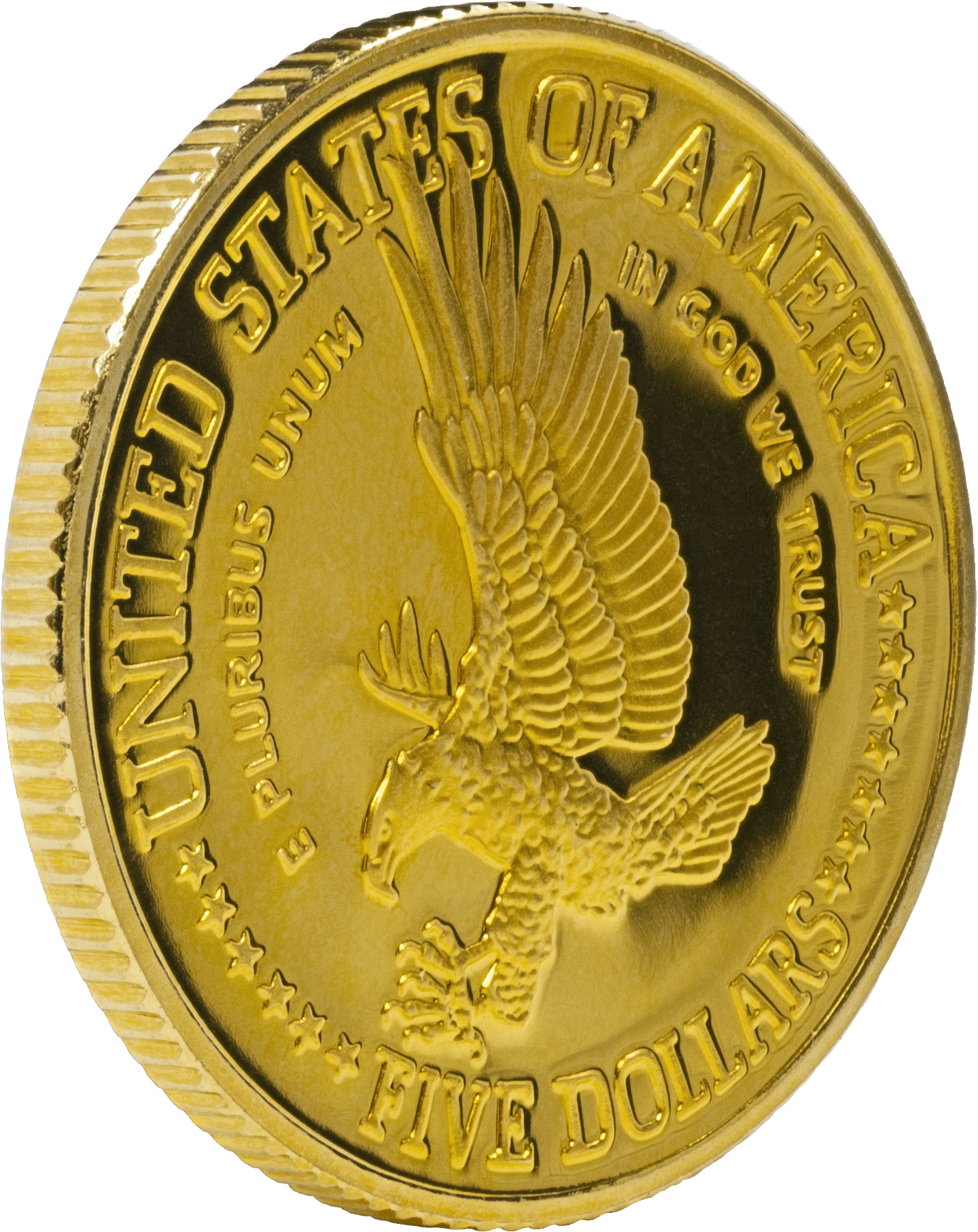 Gold United States $5 Coin Bu/proof - Coin Clipart - Large Size Png ...