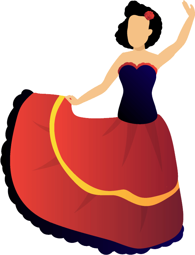 Spanish Level Spain Flamenco Background - Spanish Cartoon No Background ...