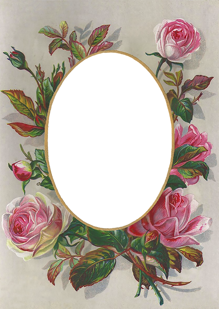 Wings Of Whimsy - Victorian Roses Frame Clipart - Large Size Png Image ...