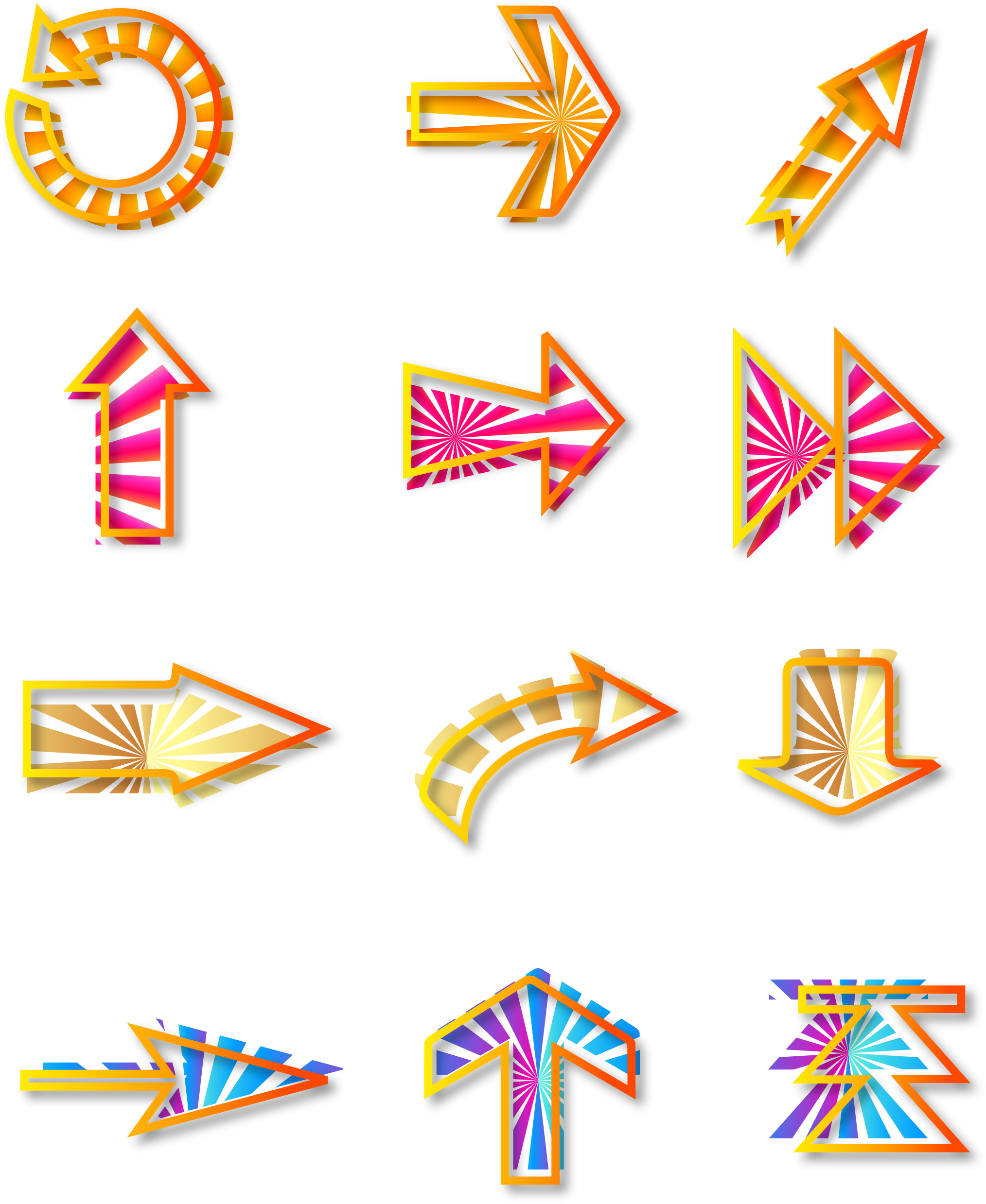 Divergence Pattern Decorative Arrows Colorful Png And - Vector Graphics ...