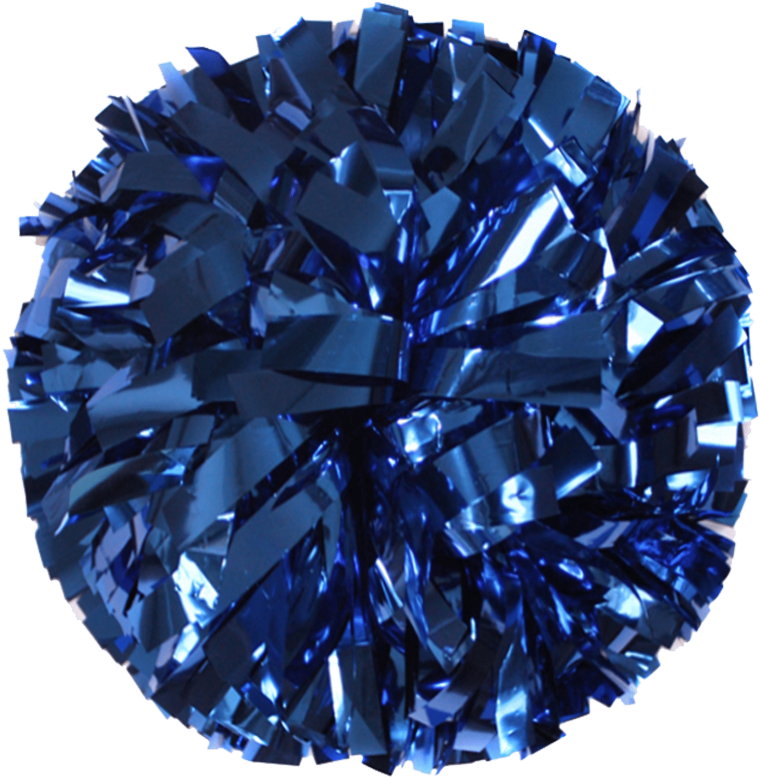 Metallic Royal Blue Pom - Cheerleading Blue Pom Pom Clipart - Large ...