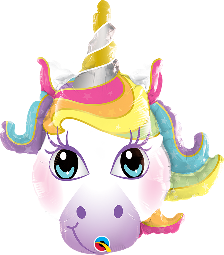 Unicorn Face Head Balloon - Balloon Clipart - Large Size Png Image - PikPng