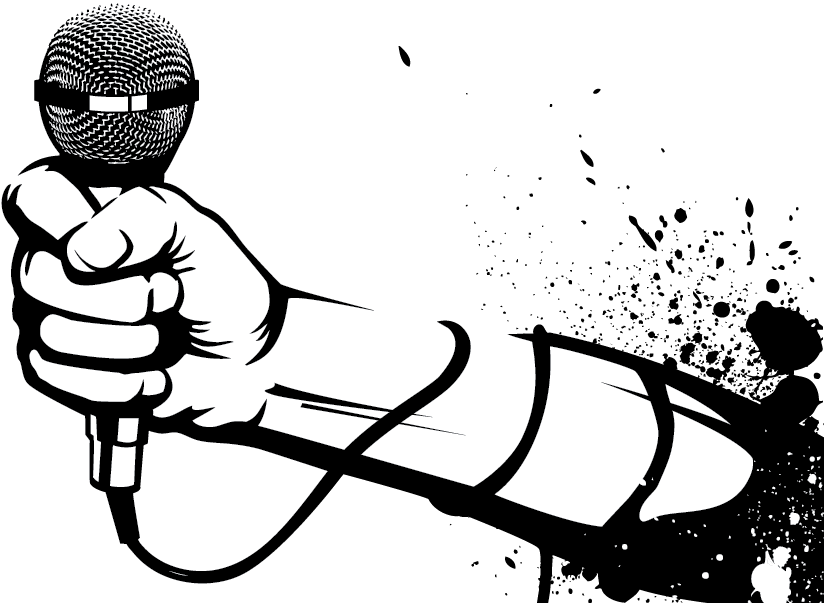 Hand Holding Microphone Clipart , Png Download - Hand Microphone Vector ...