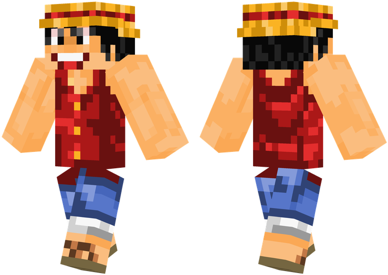 Monkey D - Luffy - Skin Minecraft One Piece Clipart - Large Size Png ...