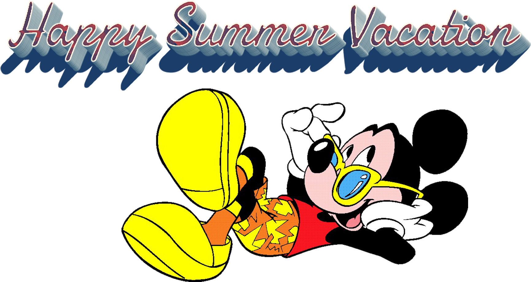 Mickey Mouse Summer Clipart - Large Size Png Image - PikPng