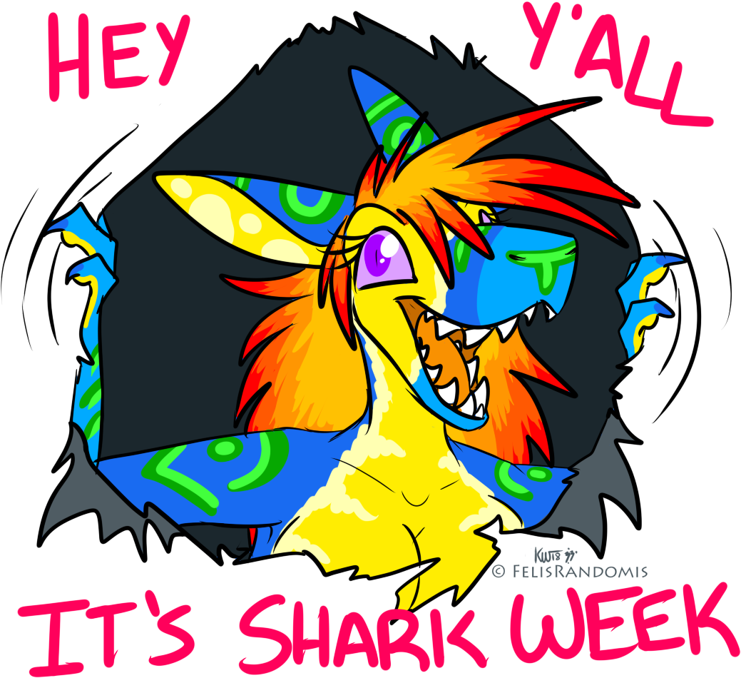 Shark Week 2k18[closed] - Cartoon Clipart - Large Size Png Image - PikPng