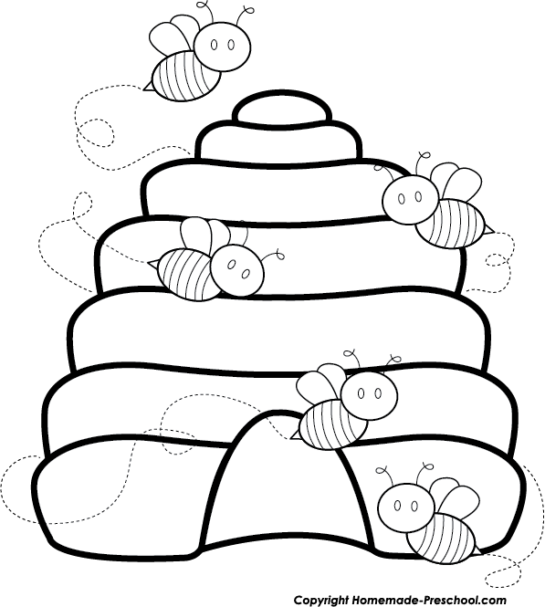 Download Simple 19 Cute Bee Clipart Library Black And White - Beehive ...