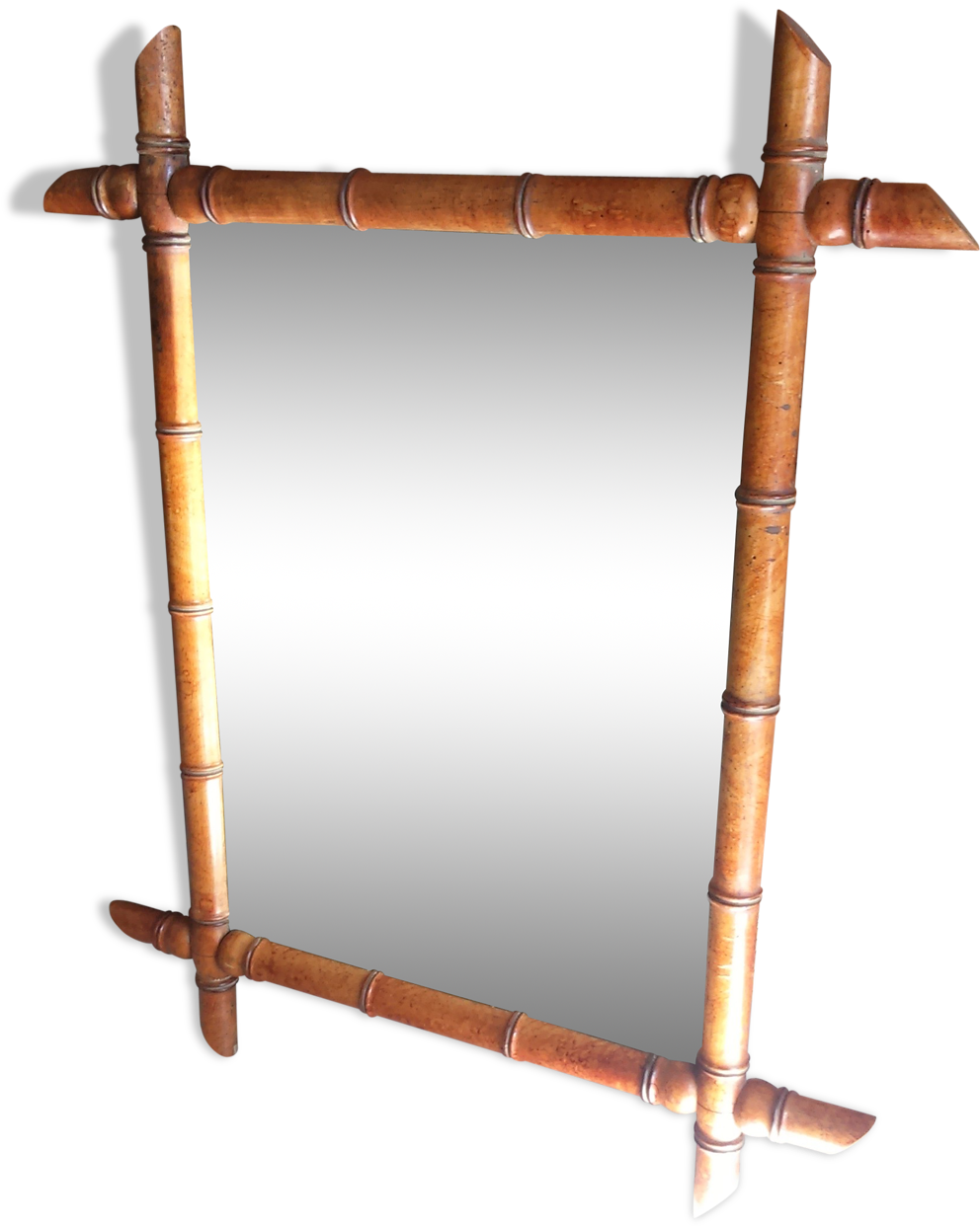 Old Mirror Wood Frame Imitation Bamboo 1900 65x55cm - Wood Clipart ...