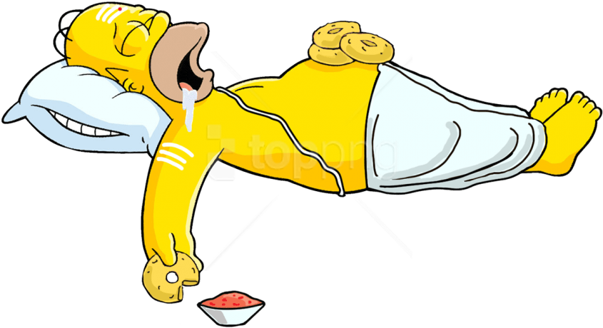 Homer Simpson Sleeping Png Clipart - Large Size Png Image - PikPng