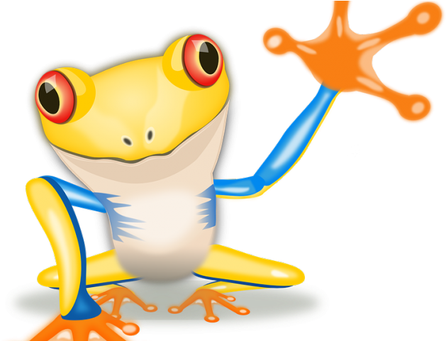 Animated Smiley Faces Waving Goodbye - Colorful Frog Cartoon Clipart ...