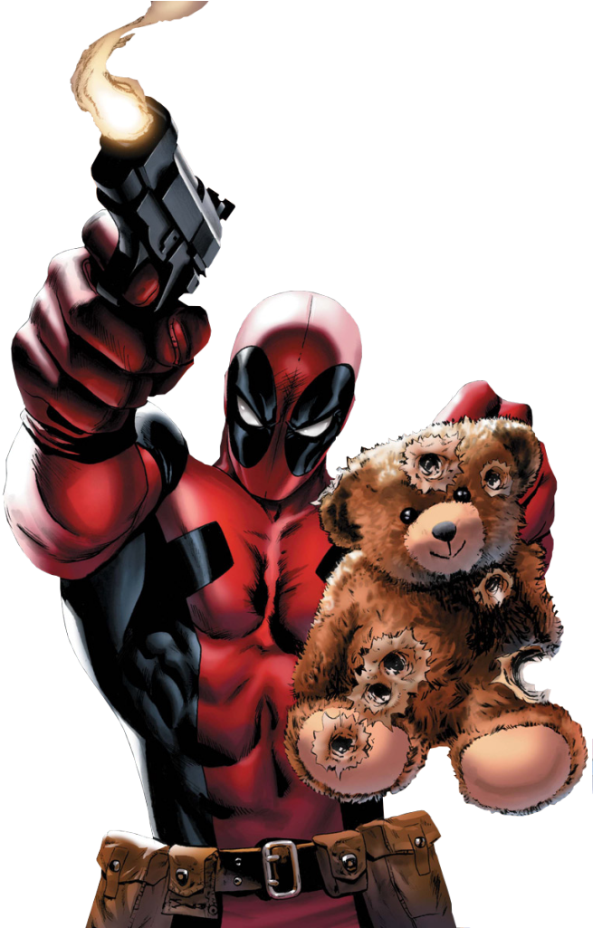 Deadpool With Teddy Bear Clipart - Large Size Png Image - PikPng