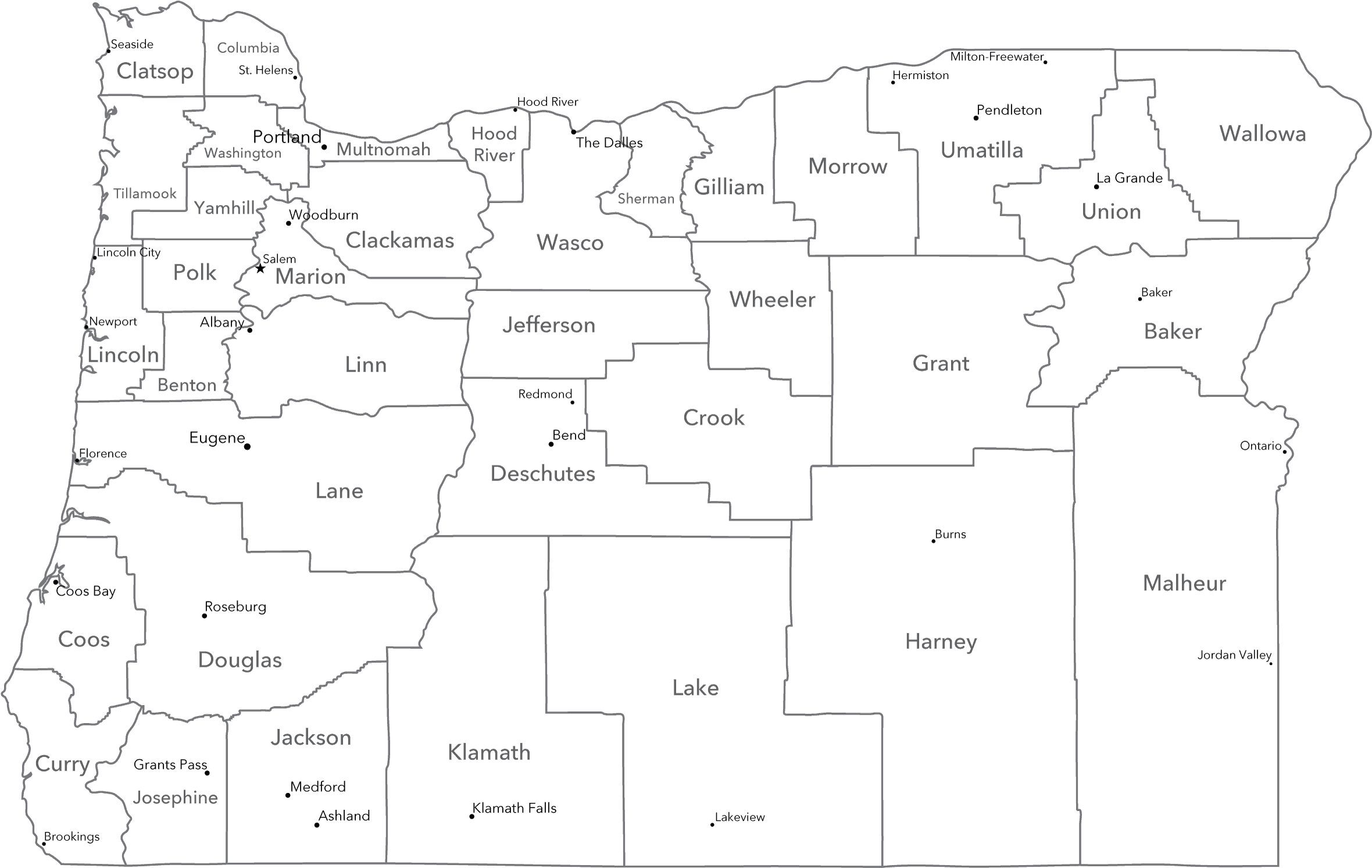 Office Locations - Oregon County Map Clipart - Large Size Png Image ...
