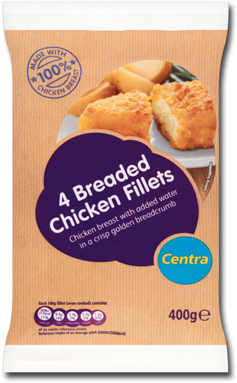 Centra Breaded Chicken Fillet 4's 400g - Centra Clipart - Large Size ...