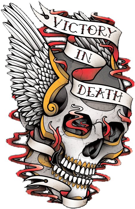 Color Traditional Skull - Victory Over Death Tattoo Clipart - Large ...