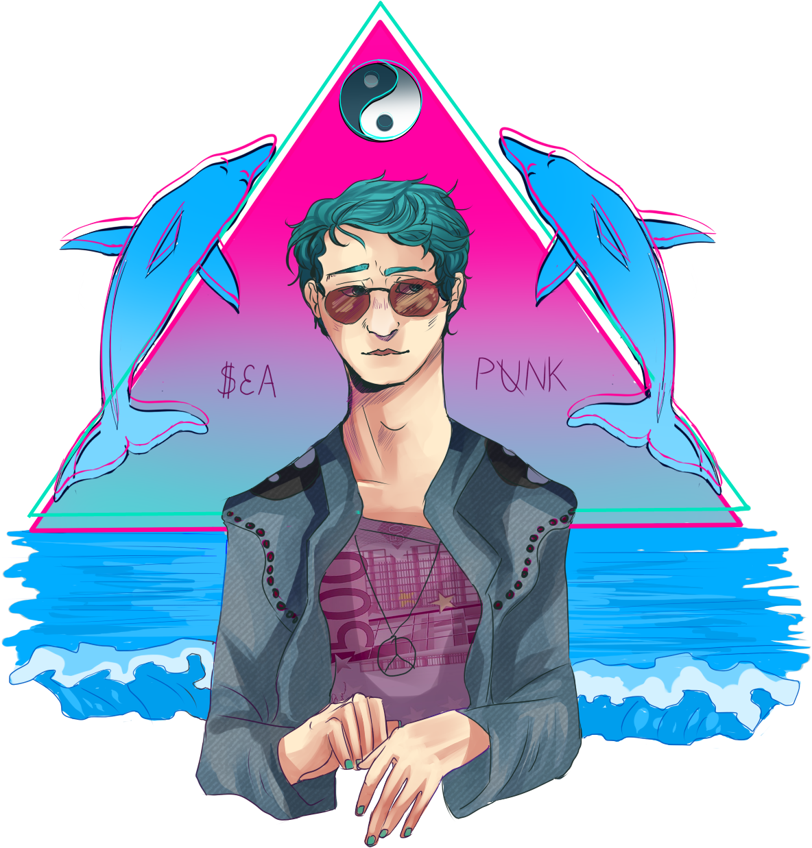 Sea Punk, Castiel - Seapunk Dolphin Png Clipart - Large Size Png Image ...
